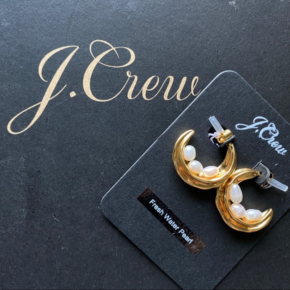 J. Crew | Jewelry | J Crew Nested Fresh Water Pearl Hoop Earrings ...